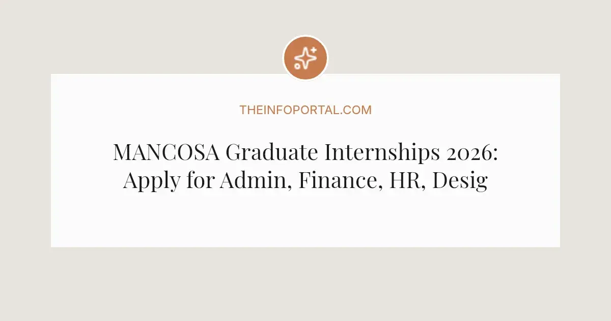MANCOSA Graduate Internships 2026: Apply for Admin, Finance, HR, Design ...
