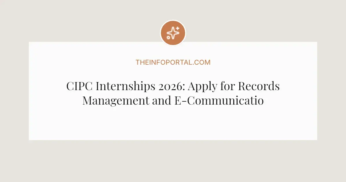 CIPC Internships 2026: Apply for Records Management and E ...